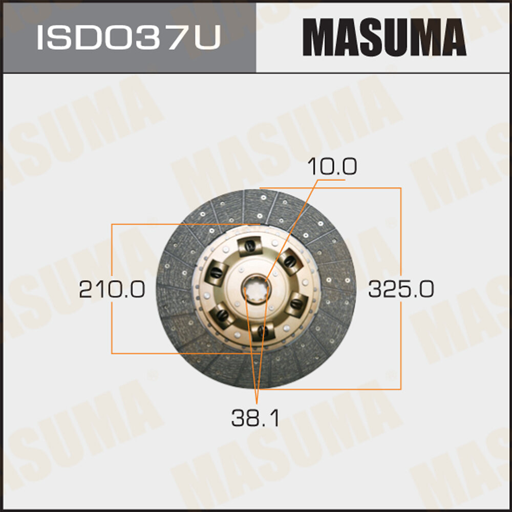 Диск сцепления 325*210*10*38.1 MASUMA ISD037U