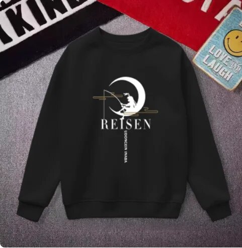 Толстовка Touhou Project Reisen Udongein Inaba из хлопка Черный, XXL, A