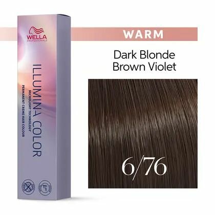 Wella Illumina Color 6/76 Темный блонд коричнево-фиолетовый Инновационная стойкая крем-краска для волос, 60 мл