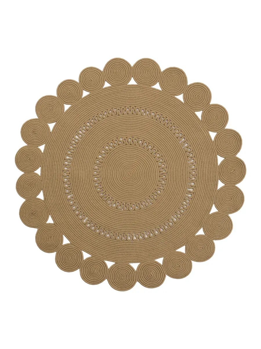 Luke 863 Круглый фигурный ковер 120x120 см песчаный беж