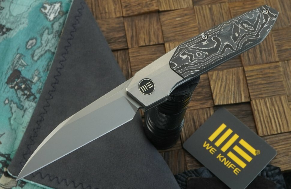 Складной нож We Knife Brr15, сталь M390, SW, рукоять титан/карбон с алюминием