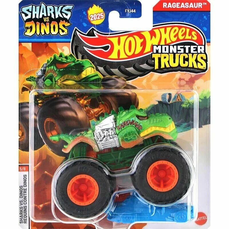 Машинка Monster Trucks Hot Wheel Sharks vs Dinos Rageasaur JCD74