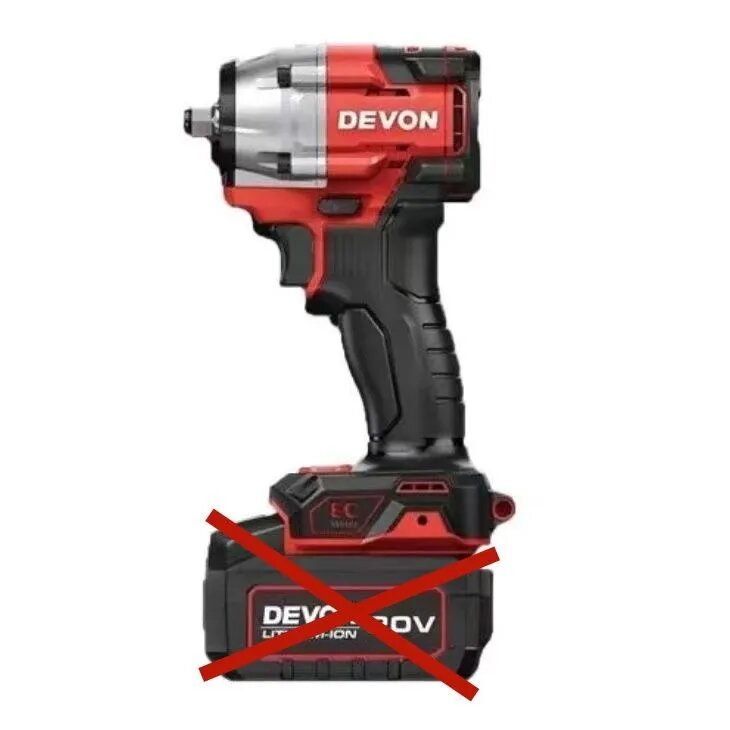 DEVON 5766-LI-20 Литий-ионный бесщеточный ударный гайковерт 20 В, кольцевая подсветка, малый размер, 550 Нм