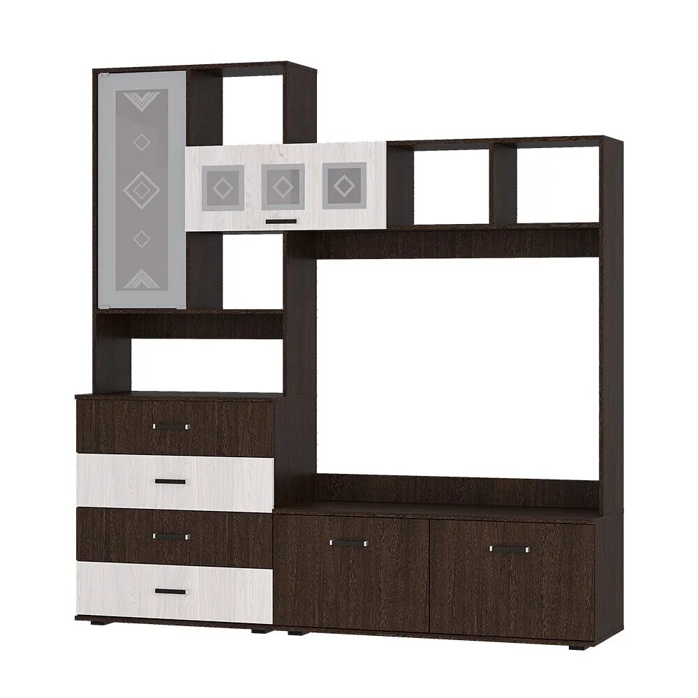 Центральная секция «Белла» ЛДСП (Венге/Ясень белый) 200х47х212