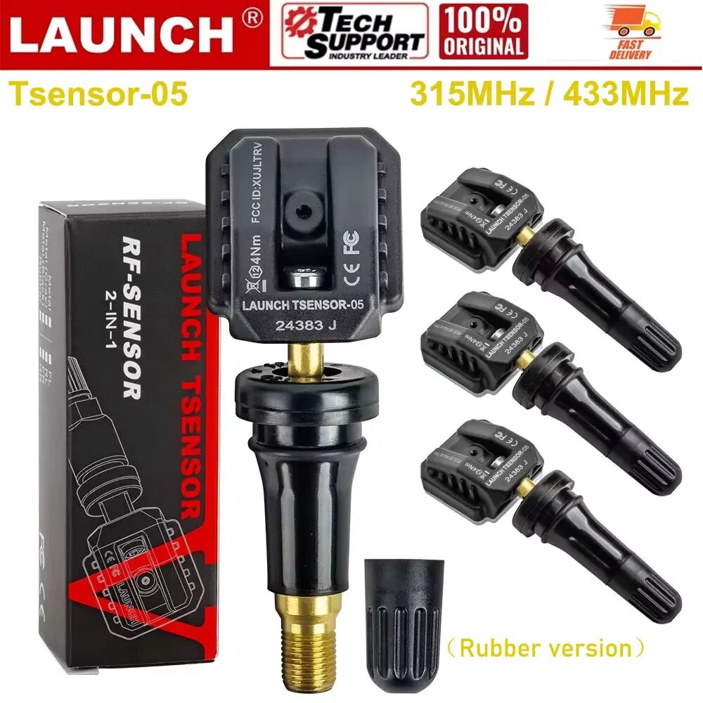 Датчик TPMS LAUNCH 315/433 МГц, инструмент для ремонта шин OE-уровня, тестер давления в шинах из резины/алюминиевого сплава
