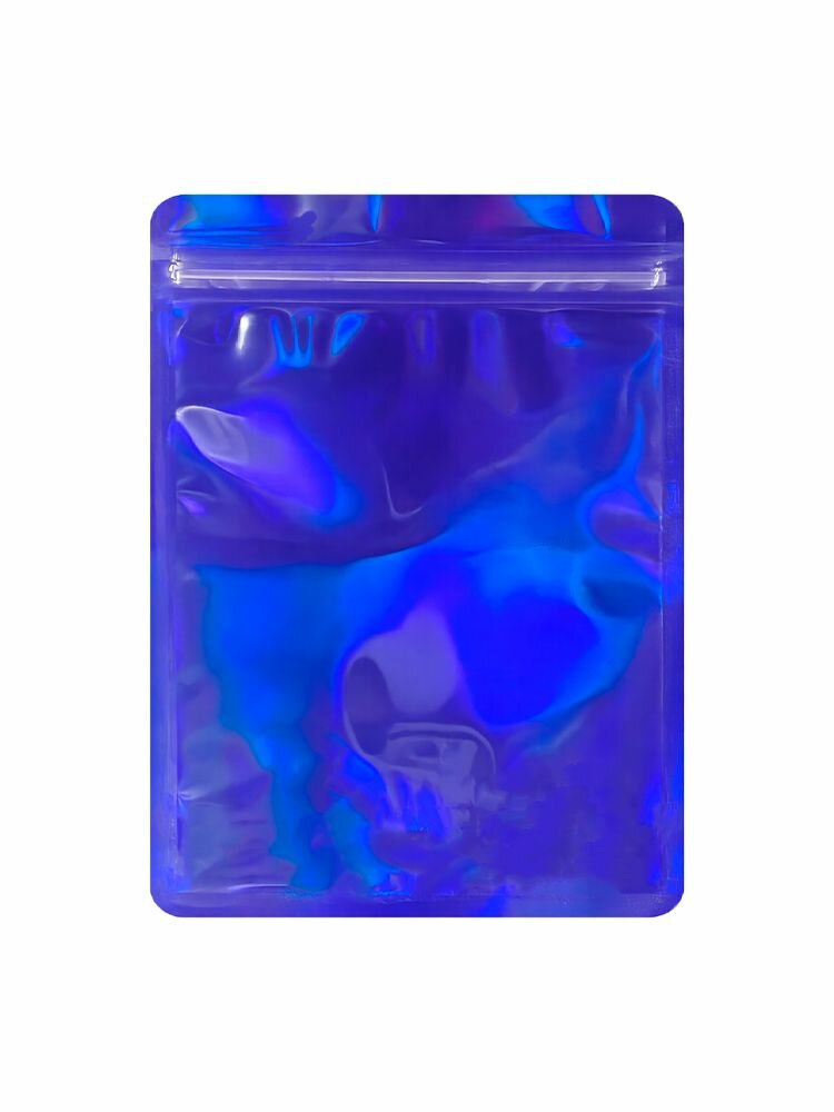 Пакет Zip Lock 10 штук, 9*12 см, Иридисцентный Синий