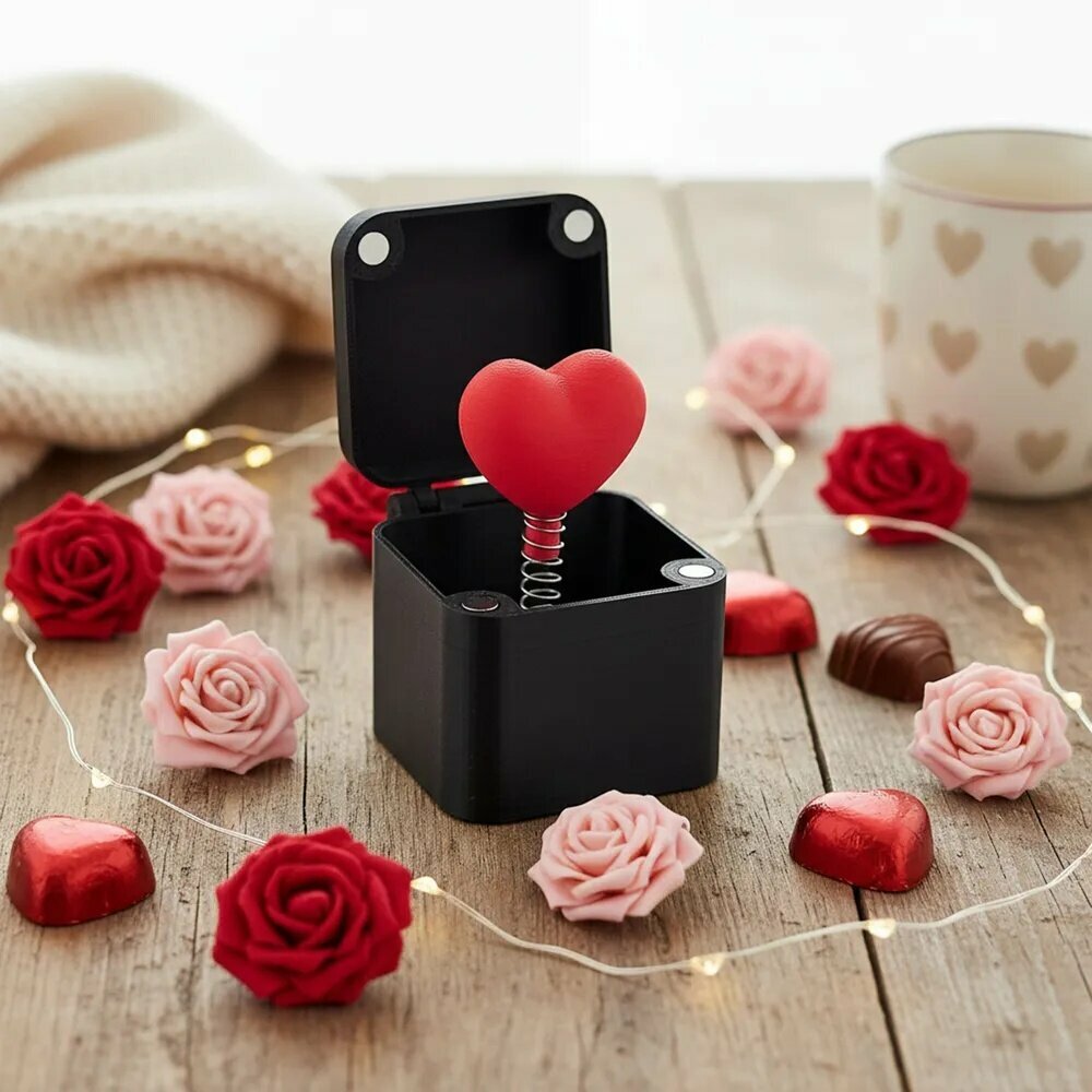 3D-печатные подарочные коробки с розами Love Heart Box Surprise Rose для подарка на День святого Валентина