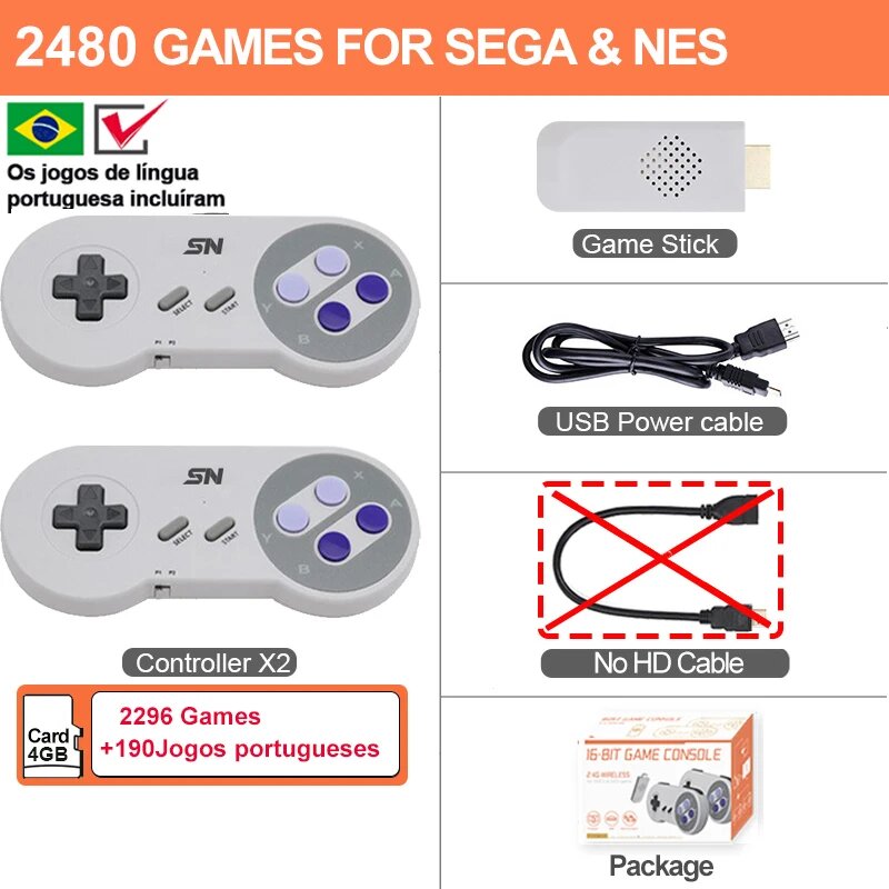 Беспроводная игровая консоль Dendy HDMI для SNES NES 900+ игр