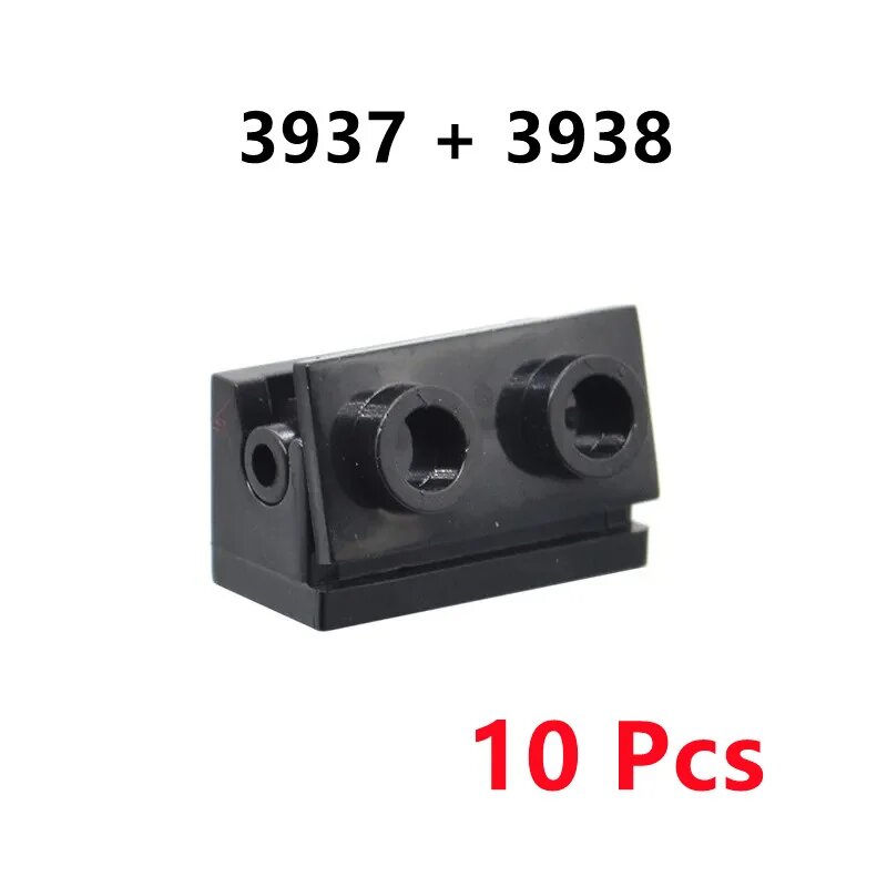 Черный крепеж LEGO 3937+3938, 10 шт