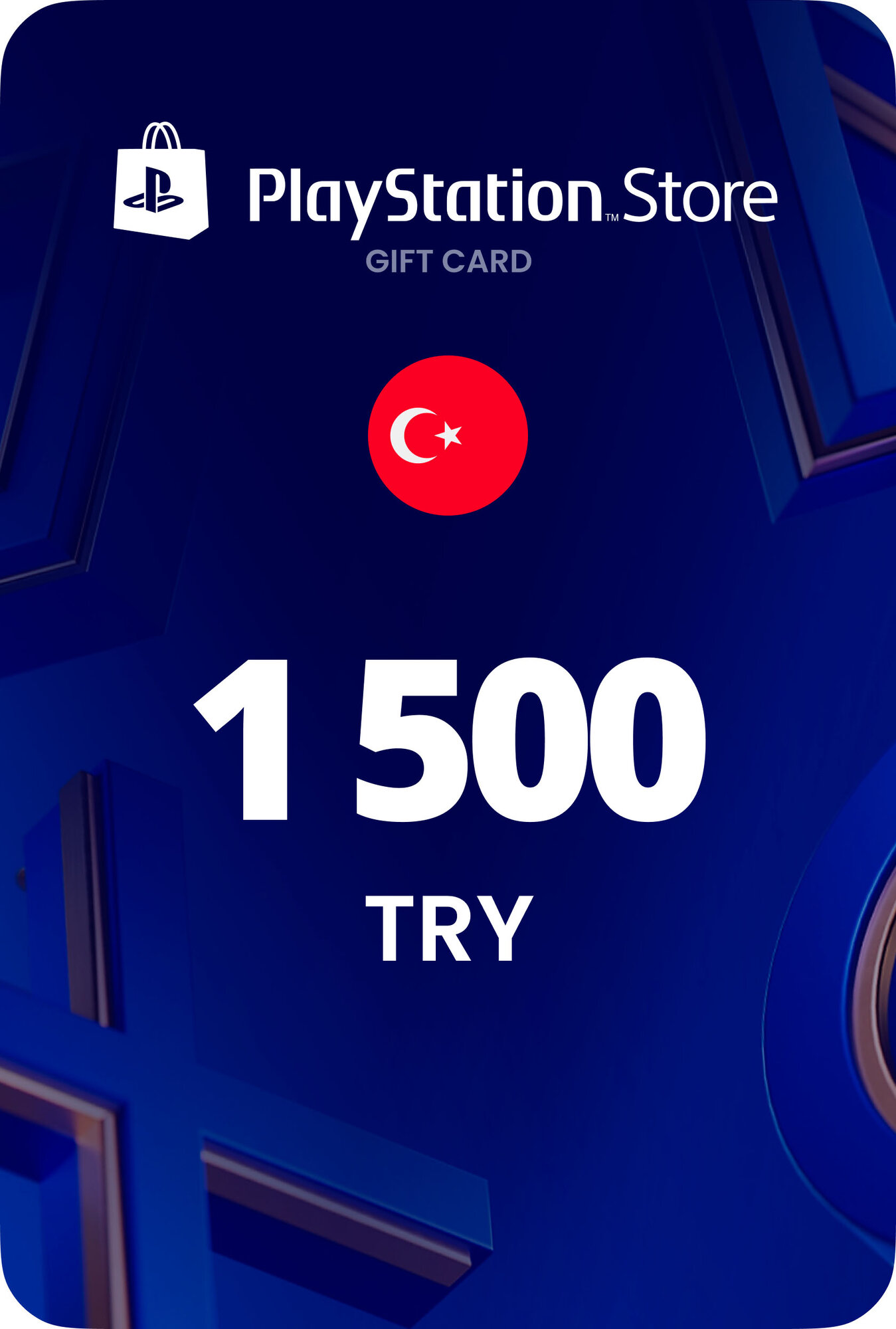 Карта пополнения Playstation Store Турция 1500 TRY (PlayStation; PS4, PS5, PS Vita; Регион активации Турция)
