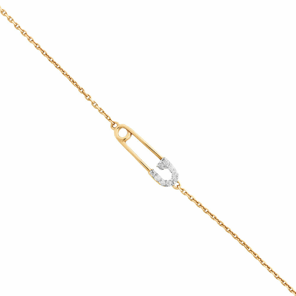 Браслет GUDDA из красного золота с элементом "булавка", 585 проба