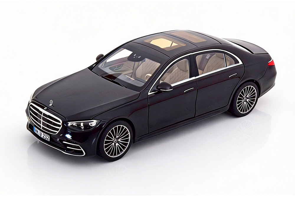 Модель коллекционная NOREV Mercedes W223 s-class amg-line 2023 black metallic / мерседес C580 амг с-класс черный