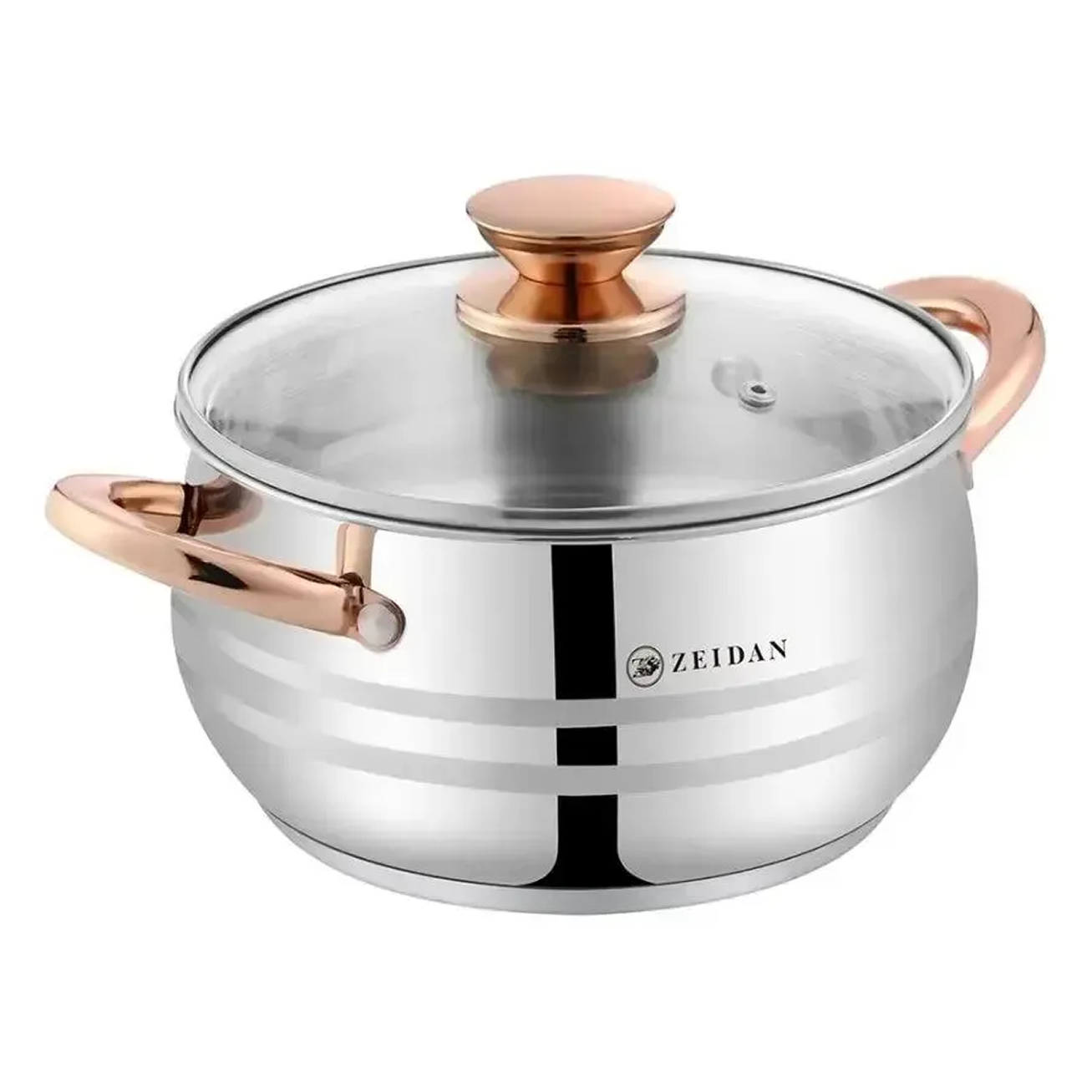 Кастрюля Zeidan, нержавеющая сталь, капсулированное дно, серебристая, 6,1 л