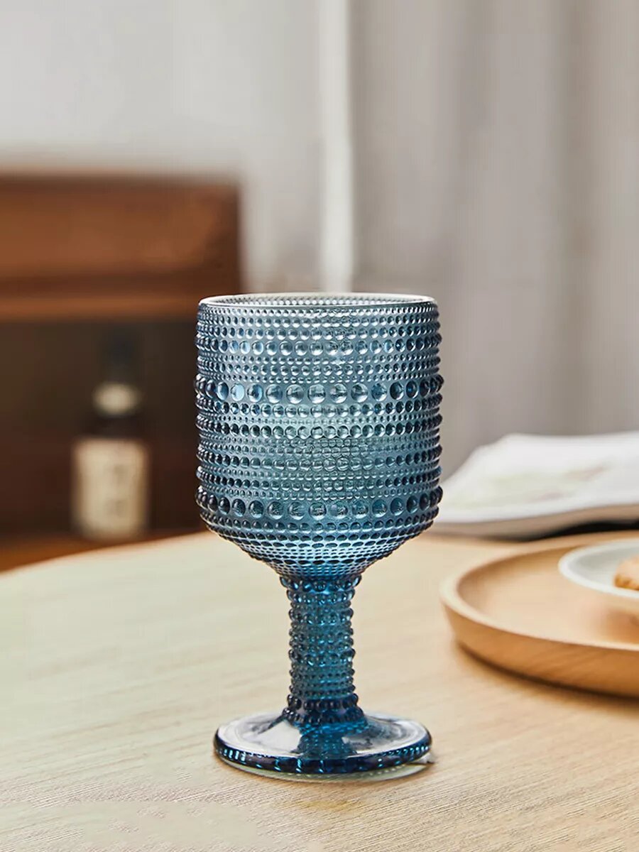 Бокал для воды и вина, 290 мл, на толстой ножке, цветное стекло