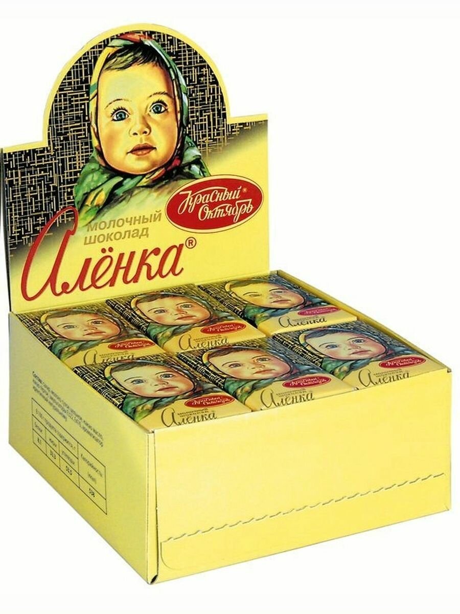 Шоколад "Аленка" Красный октябрь молочный, 15 г, 42 штуки в упаковке