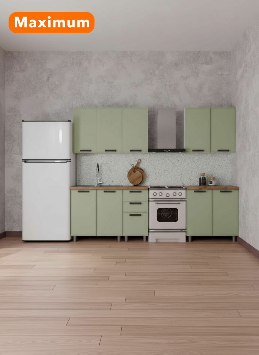 Кухня "Осака" 2 м, зеленый