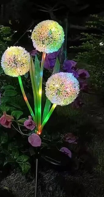Солнечные садовые светильники RGB в форме цветка