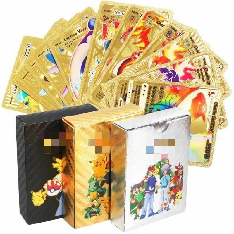 Pokemon 55pcs штук карточек покемонов из коллекции Пикачу коллекционные набор
