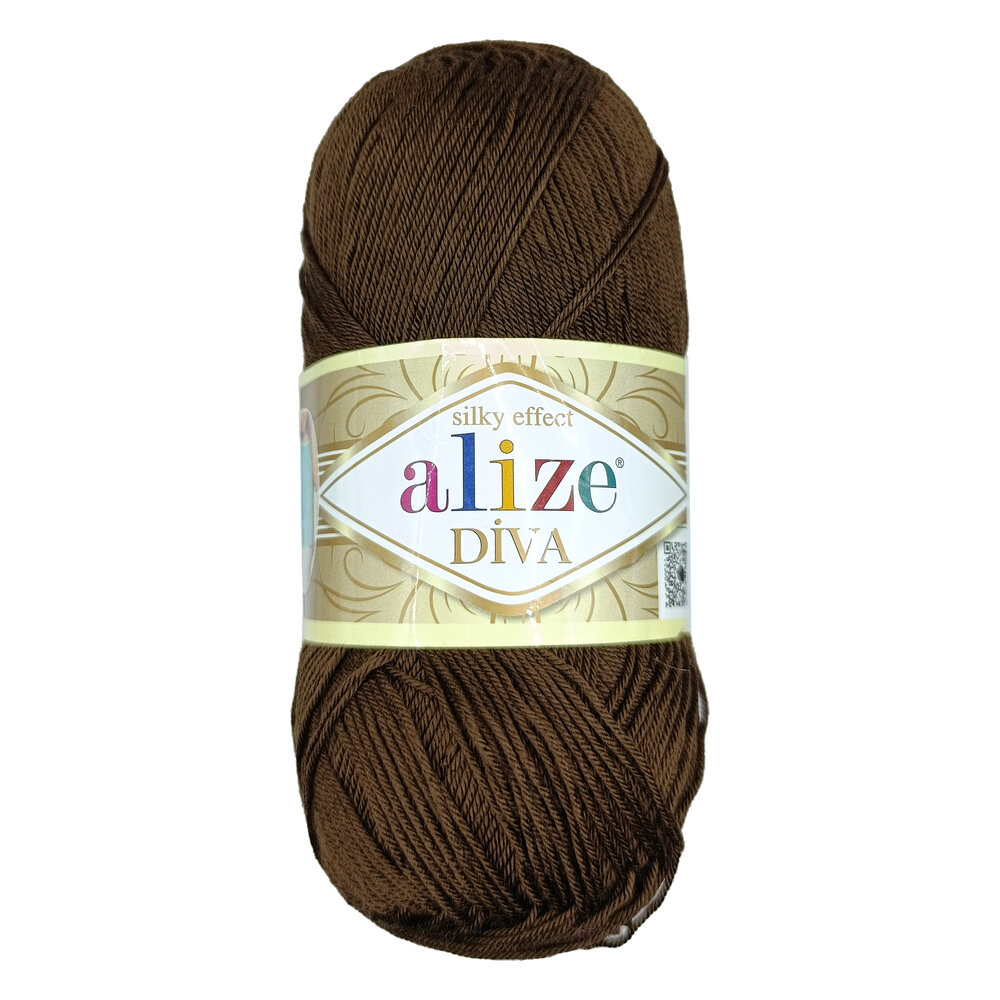 Пряжа для вязания Alize Diva 26 коричневый 100 гр/350 м 100% микрофибра