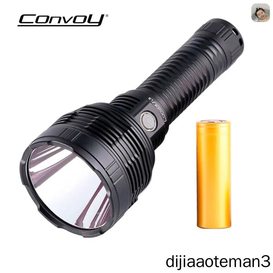 Convoy L8 Фонарь ручной Luminus SBT90.2 CW (Белый свет 5700K) 6400 люмен 1460м черный