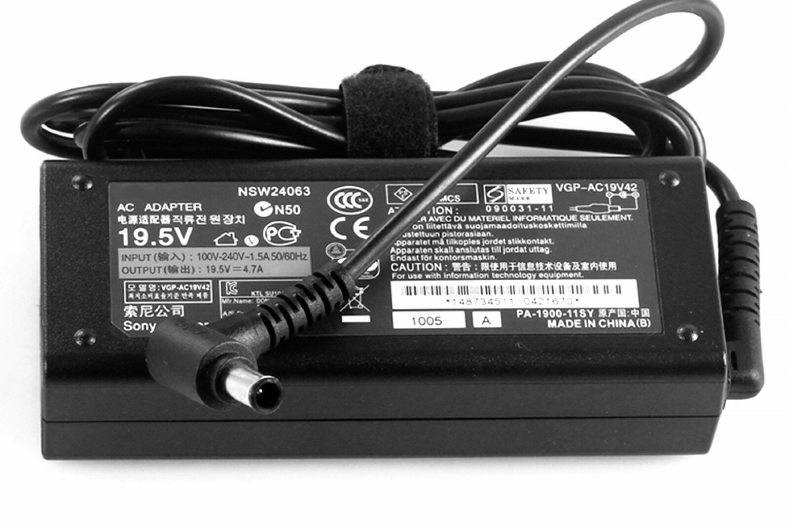 Сетевой блок питания MyPads VGP-AC19V42 для LCD-ЖК телевизоров Sony 19.5В 4.7А 6.5x4.4мм