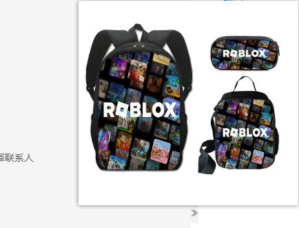 Школьная сумка Roblox, корейская версия, рюкзак для учащихся начальной и средней школы, стильный модный трендовый рюкзак, набор из трех предметов