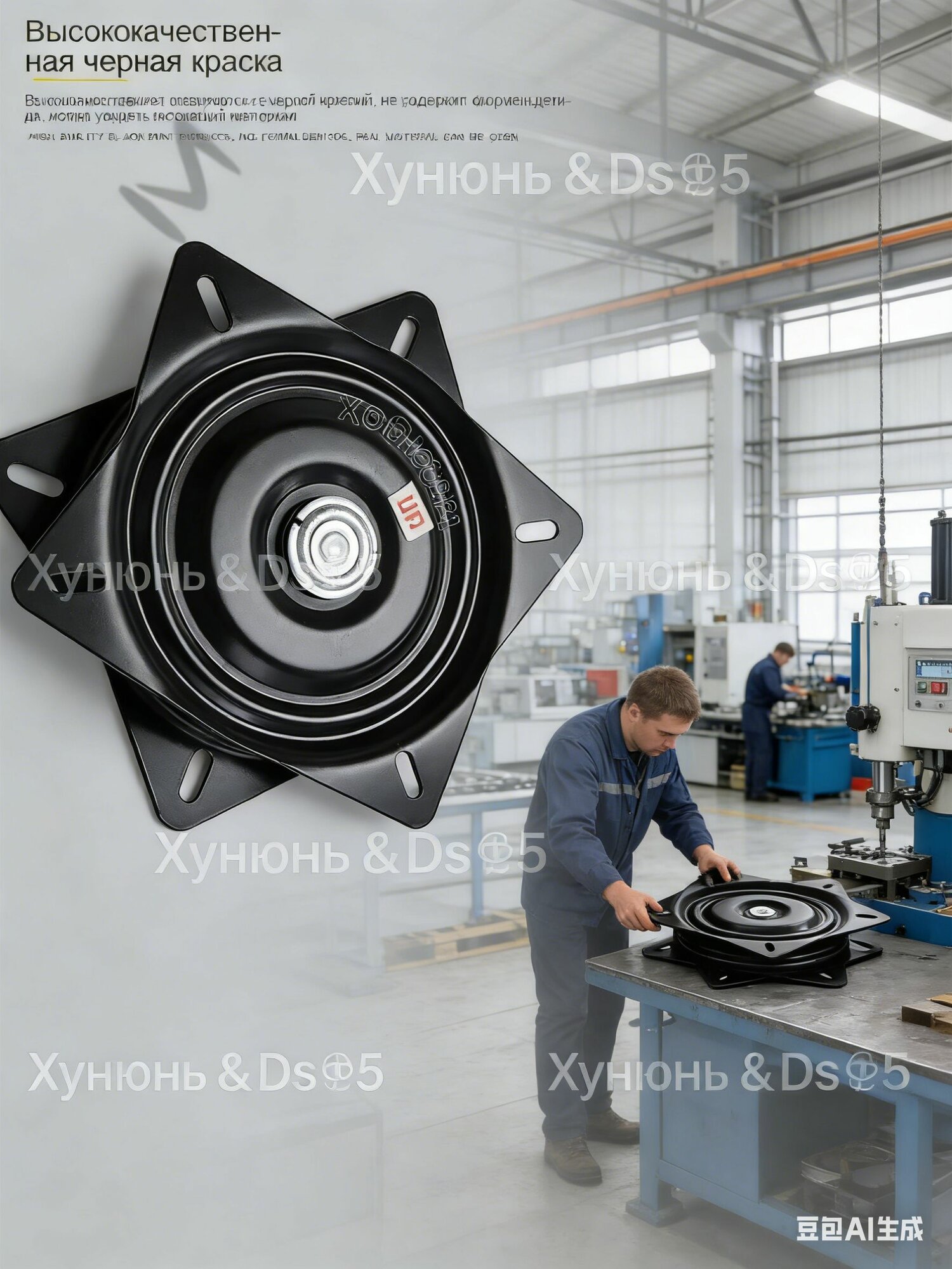 Поворотная платформа для кресла 149×149 мм, оцинкованная сталь 2 мм — 360° вращение, нагрузка до 250 кг, для лодки