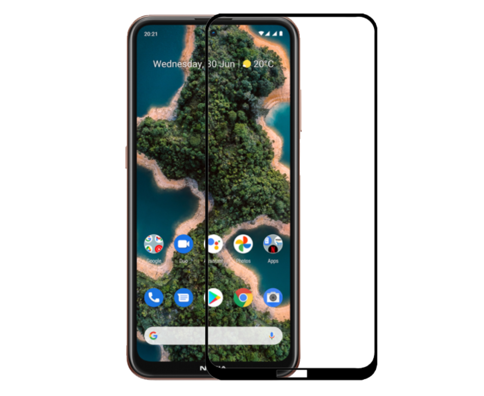 3D/5D защитное стекло Чехол. ру для Nokia X20 и Nokia X10 с олеофобным покрытием и закругленными краями