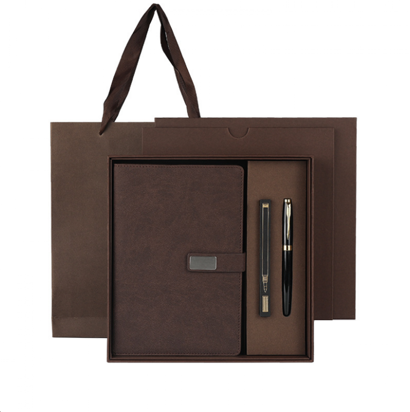 Набор MyPads Y226398 мужской блокнот с ручкой и маркером в коричневой подарочной упаковке