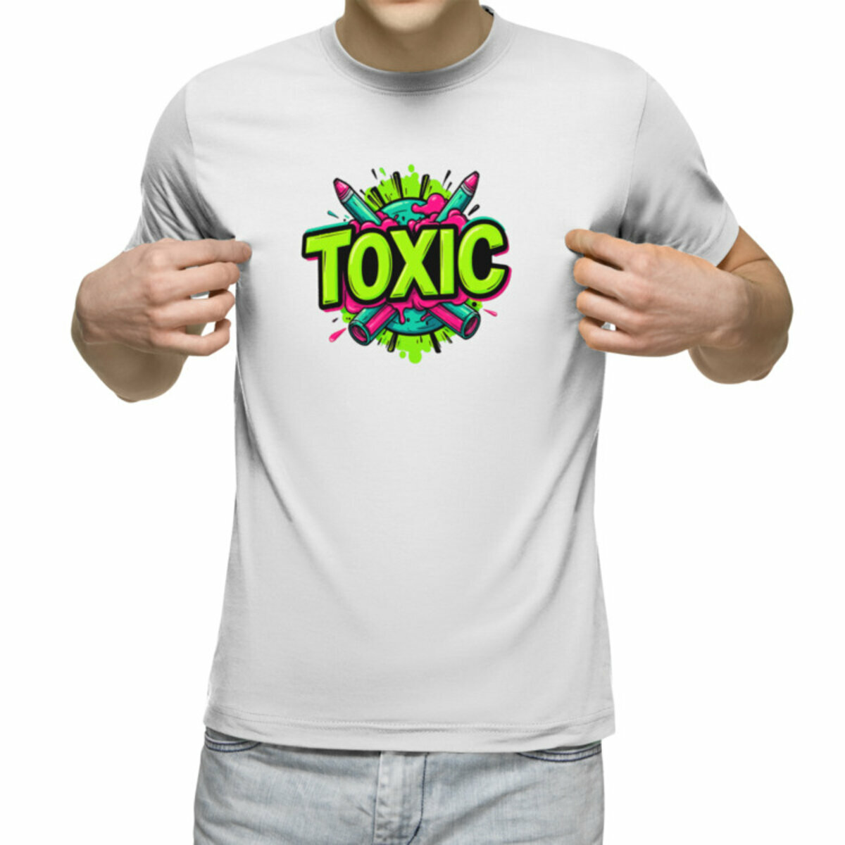 Мужская футболка «Токсичность в академическом стиле» (белый, 2XL)
