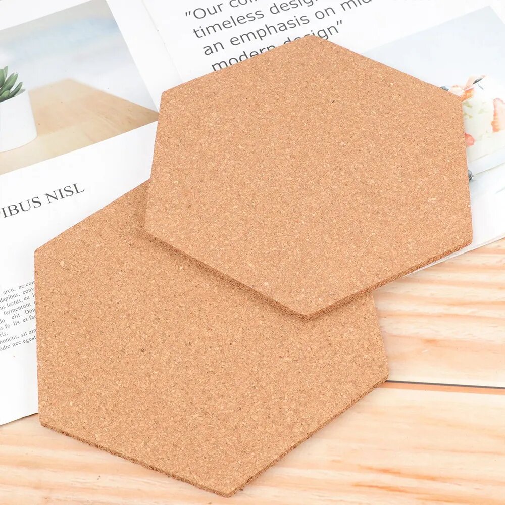 Творческий набор из 3 шестиугольных пробковых досок для заметок с самоклеящейся основой для дома и гостиной