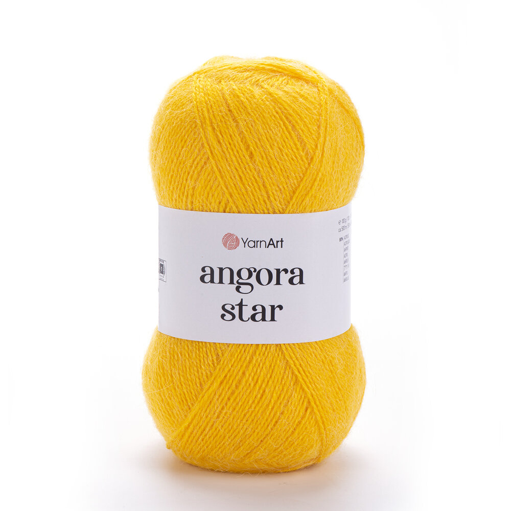 Пряжа для вязания YarnArt Angora Star 3006 ярко-желтый 100 гр/500 м 20% тонкая шерсть, 80% акрил