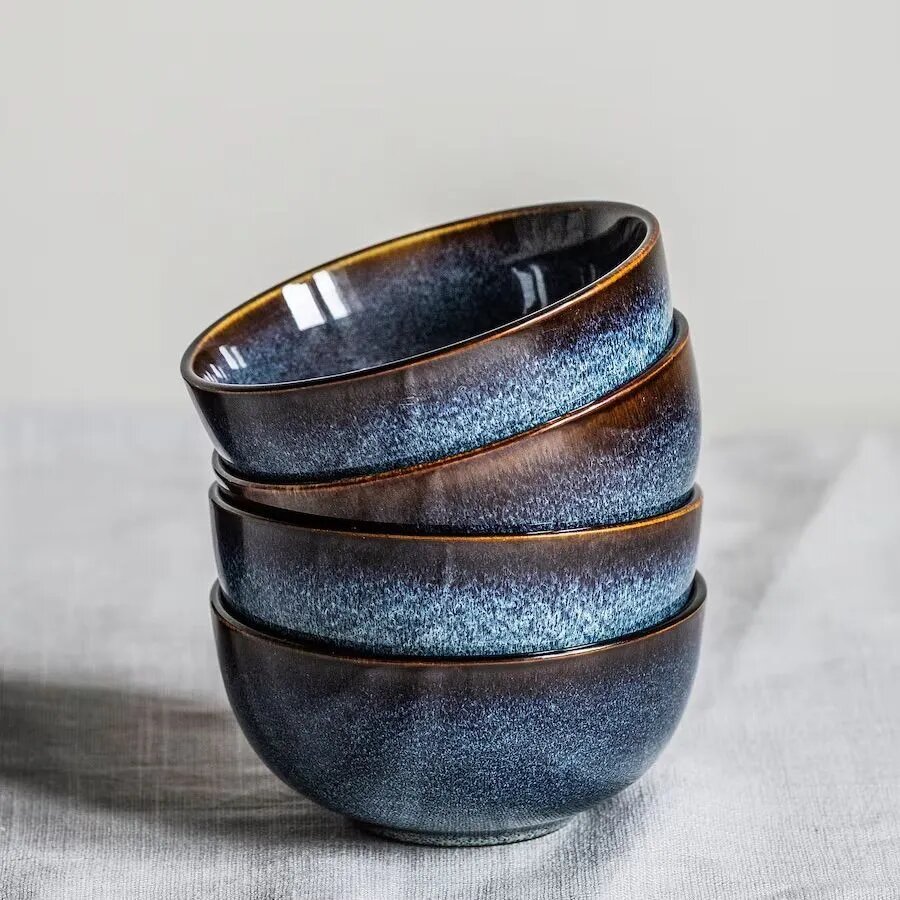 IKEA Пиала мрамор 240 мл голубой, бирюзовый, 4 шт