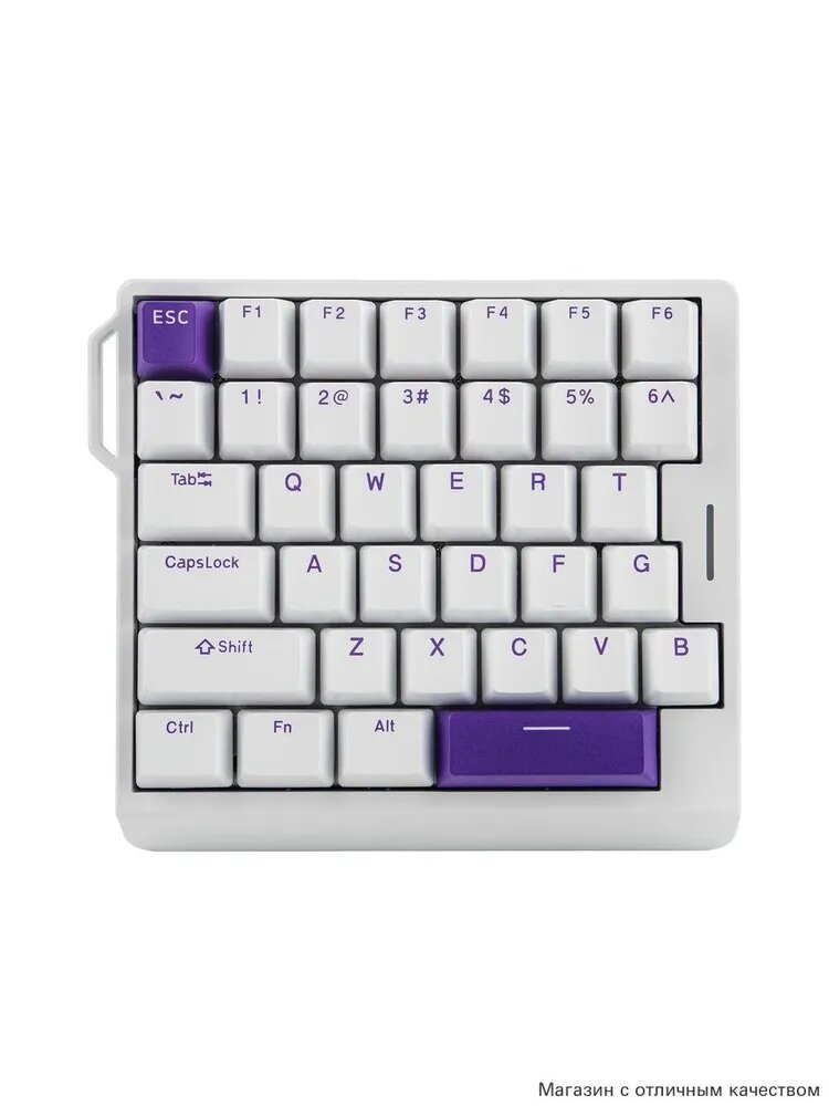 Игровая клавиатура проводная EPOMAKER HE30-White Purple, Английская раскладка, белый, фиолетовый