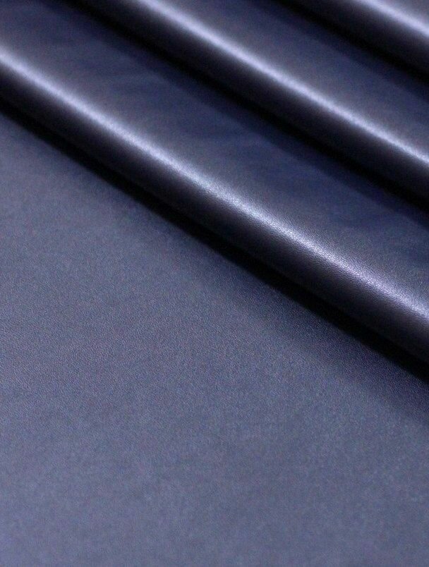 Искусственная кожа (кожзам) "Руфина" эластичная (стрейч), темно-синяя, 1 метр ткани