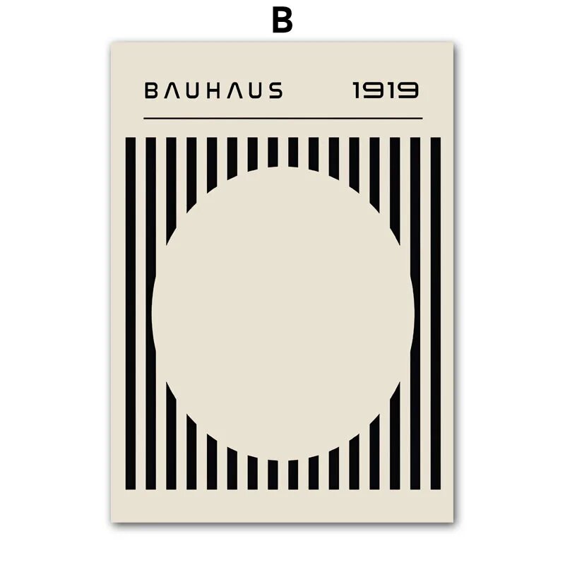 Печать на холсте Bauhaus Abstract Line, цвет B, 13X18 cm, без рамы