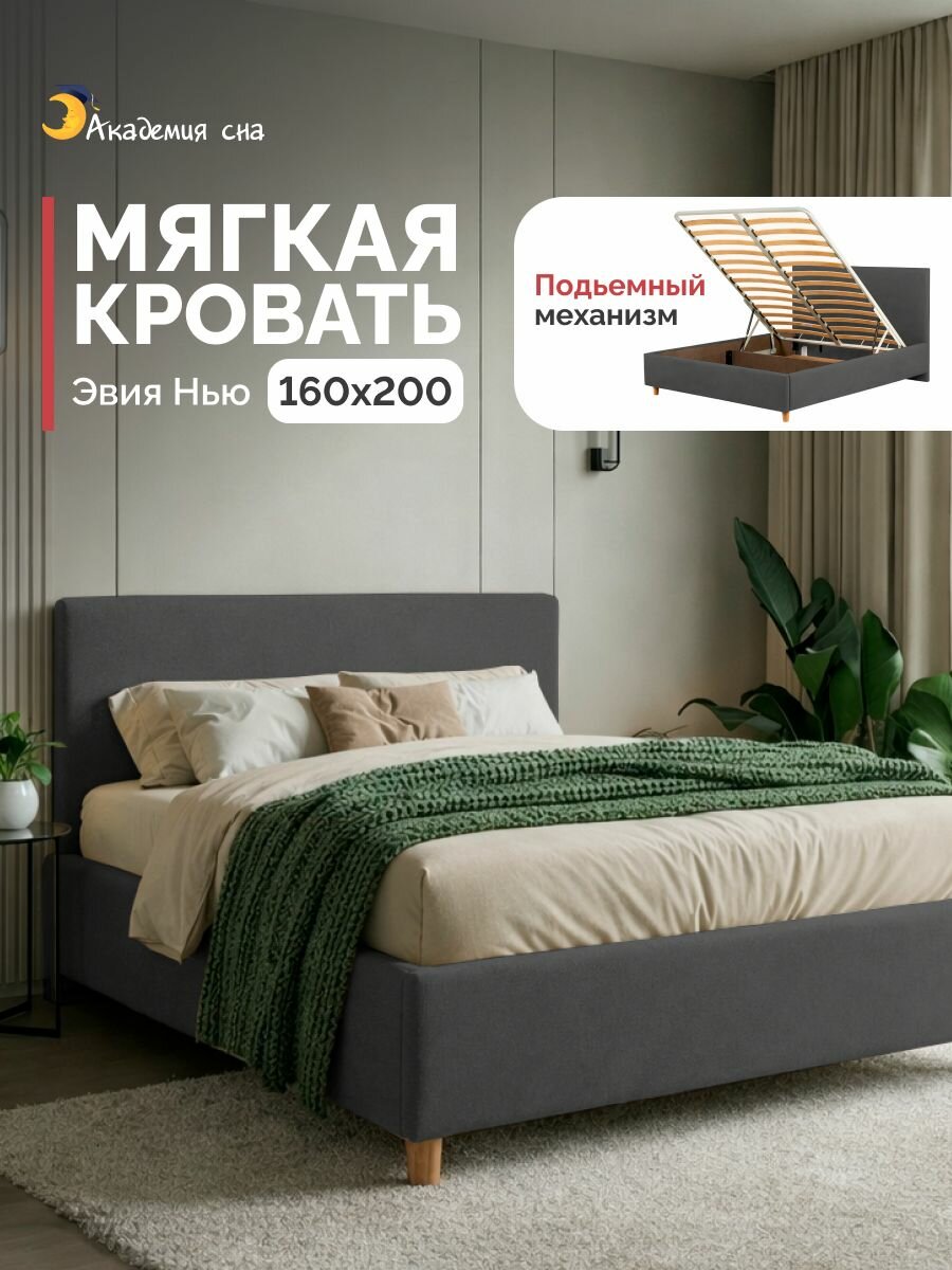 Кровать 160х200 с подъемным механизмом двуспальная Эвиа Нью Тк. Dumont 26