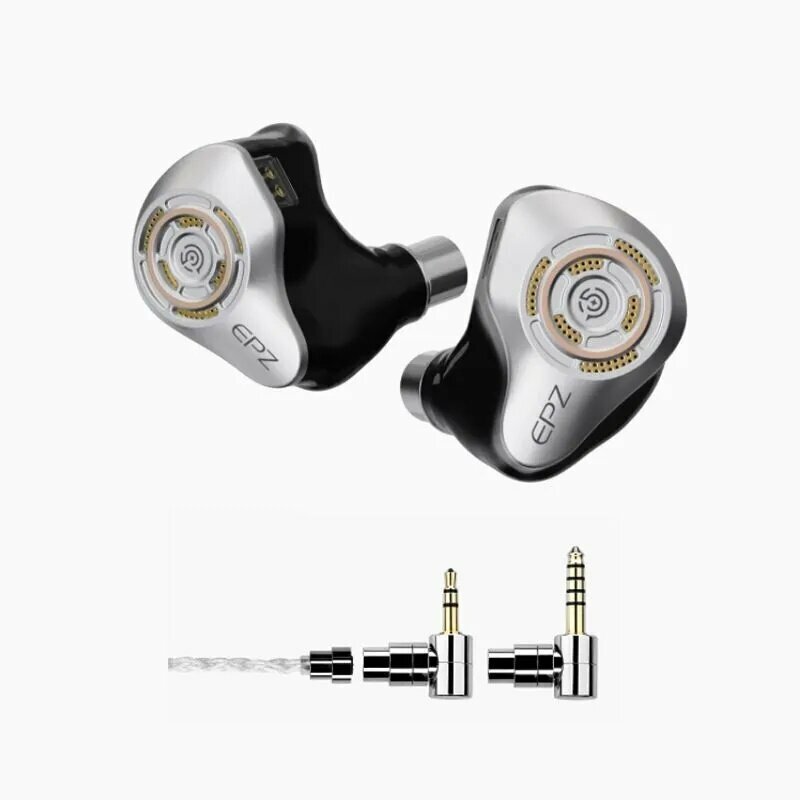 EPZ Наушники проводные P50, 3.5 мм, 4.4 мм, хром, черный