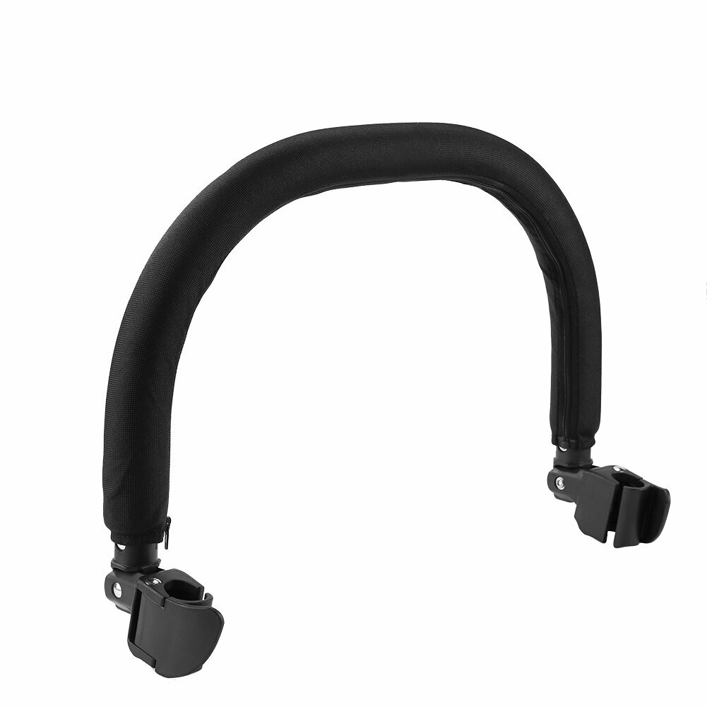 Детский бампер для ручки коляски Babyzen Yoyo из кожи черного цвета