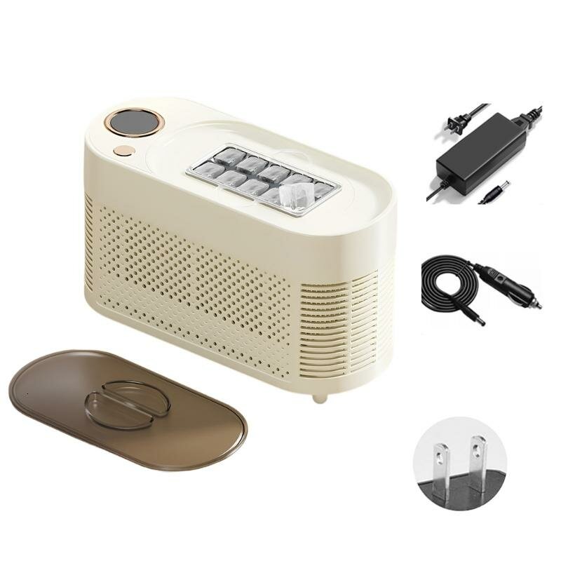 Портативный ледогенератор 12 В, Кремово-белый