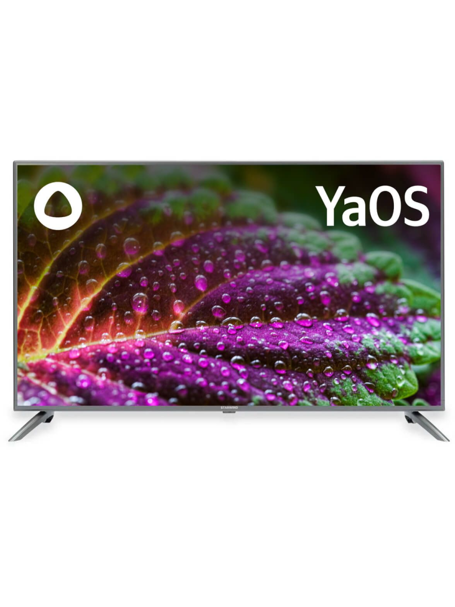 Телевизор Starwind SW-LED55UG400 55" LED, 4K Ultra HD, стальной, смарт ТВ, YaOS