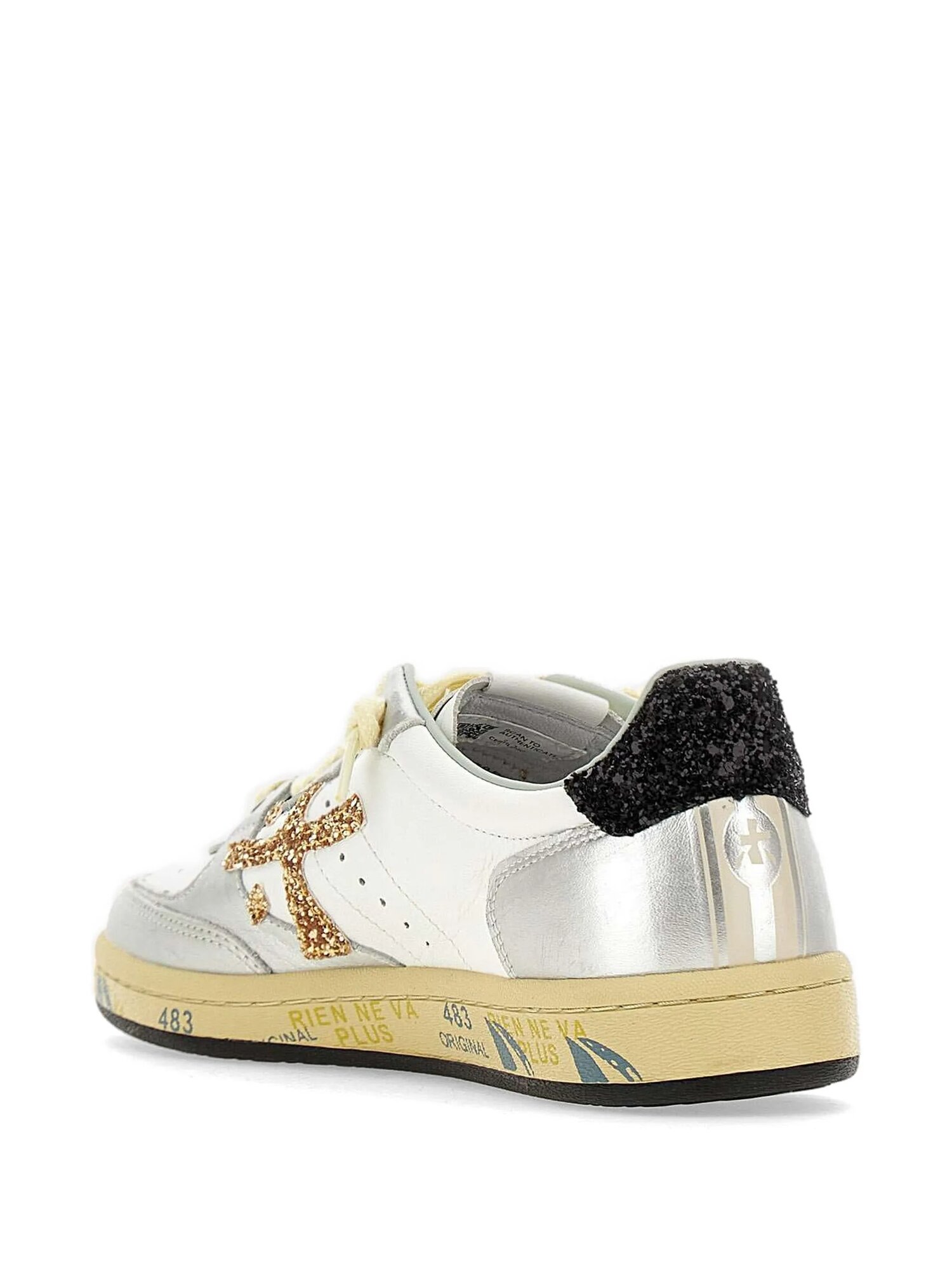 Кроссовки PREMIATA Glitter leather sneakers, размер 36 EU, white — фото 1