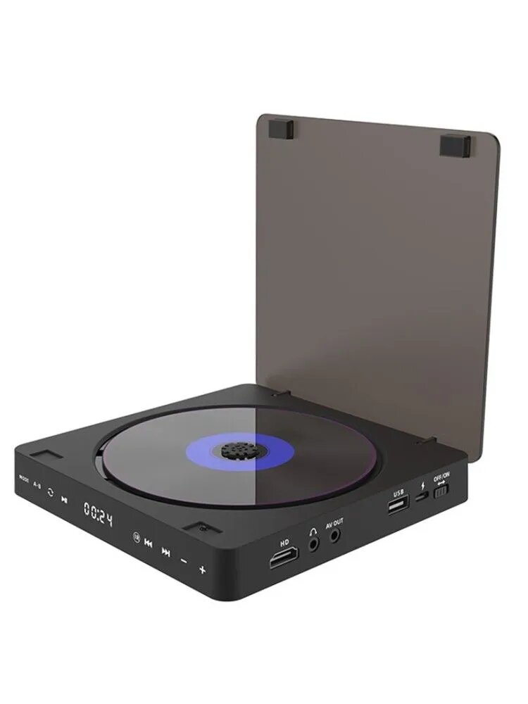 Портативный DVD-плеер с USB, HD, AV OUT, цвет черный