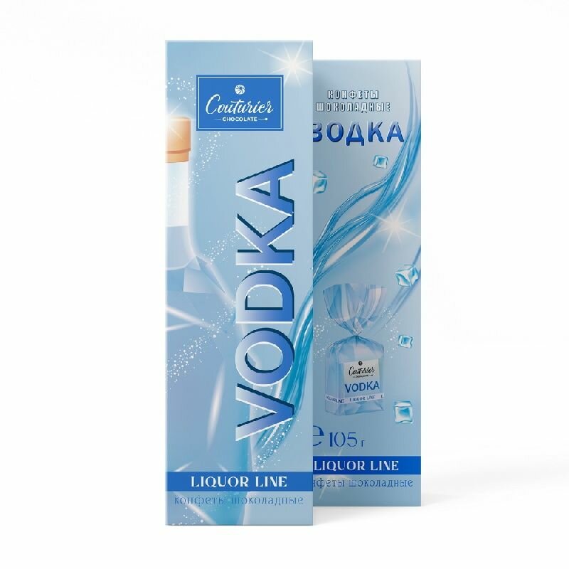Конфеты COUTURIER LIQUOR LINE шоколадные со вкусом "VODKA" /картон/ 105г