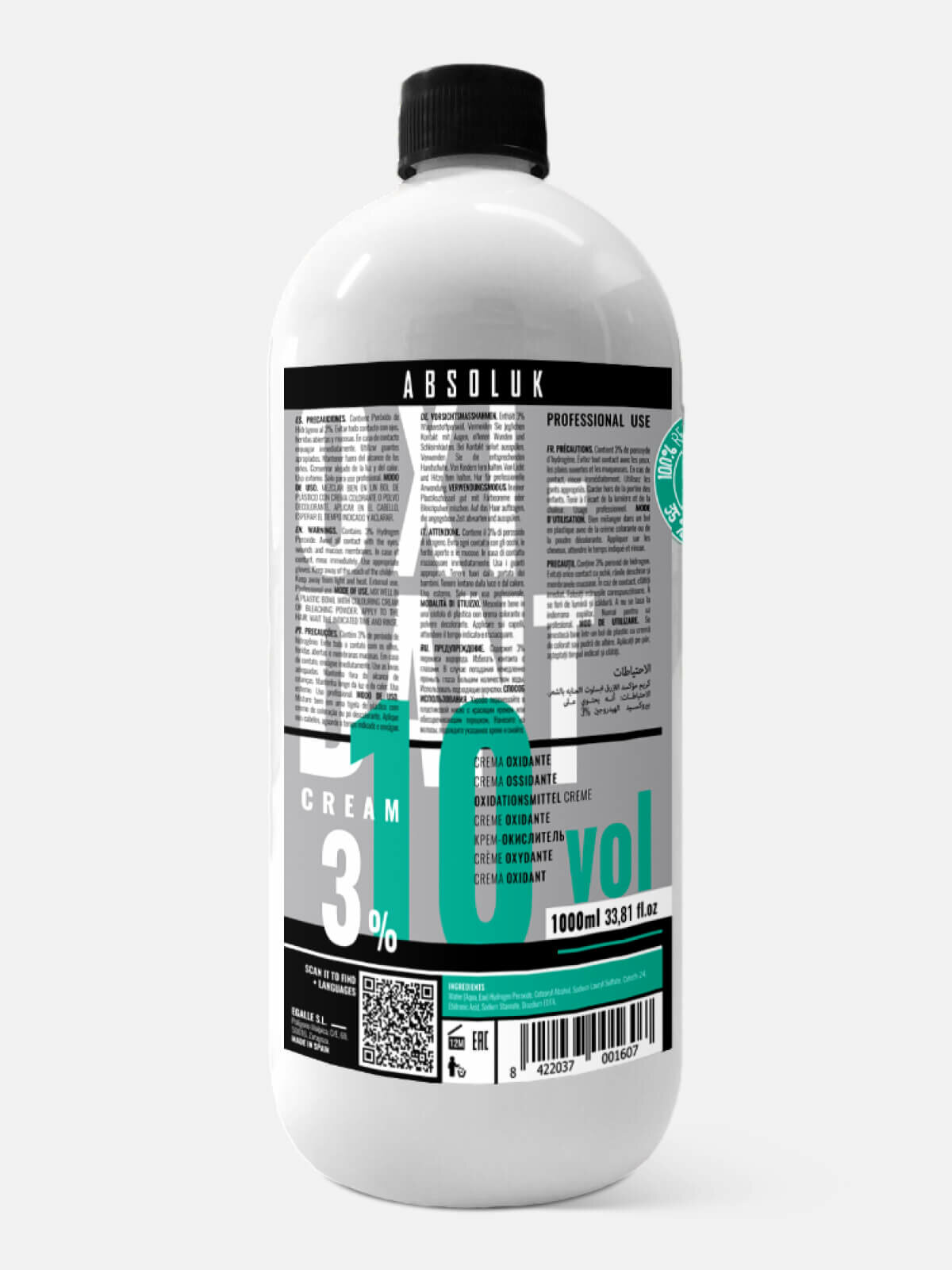 Оксид для краски 3% Absoluk Oxidant Cream (10 vol), 1000 мл