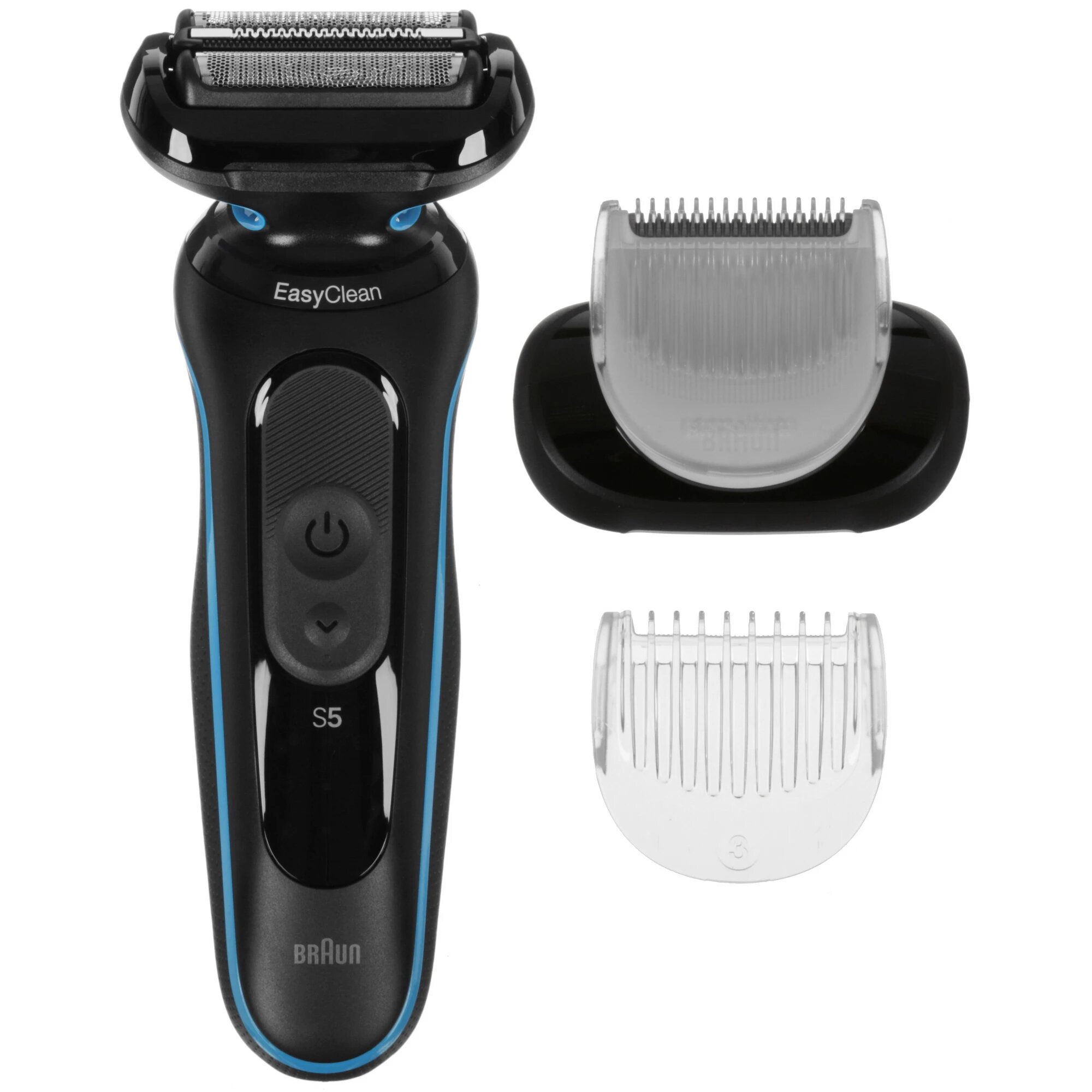 Электробритва шейвер мужская Braun Серия 5 52-B1600s с 3 насадками, синяя