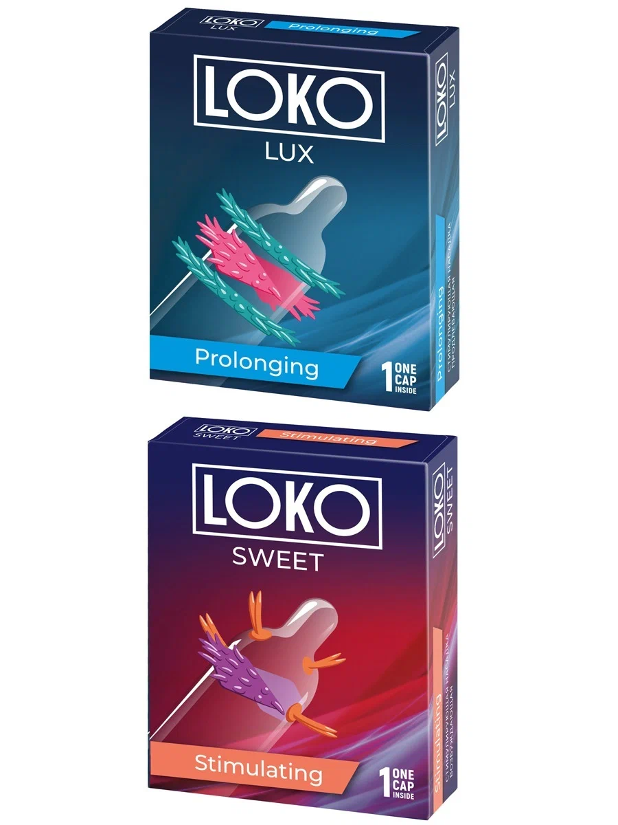 Набор из 2-х упаковок стимулирующих насадок Sitabella LOKO: Lux и Sweet, 2шт.