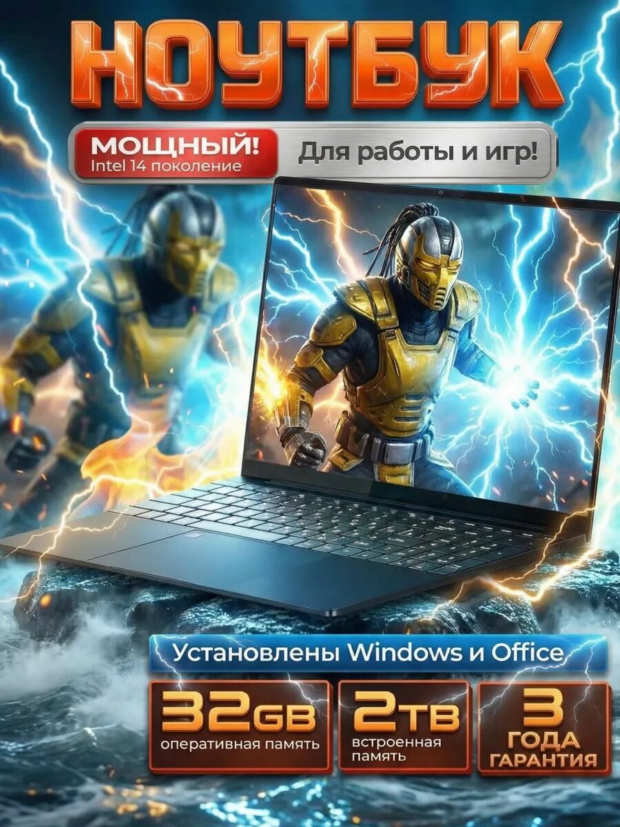 Ноутбук 2026 Intel Core Ultra X9 388H / 32GB RAM / 2TB SSD / Windows, Office