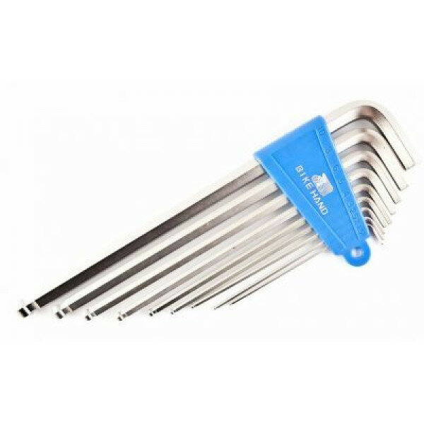 Набор шестигранников с длинной ручкой BikeHand YC-623, шаровые головки, 9 раз