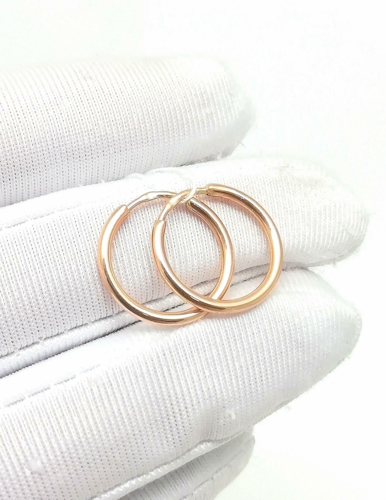 Серьги конго, красное золото, 585 проба